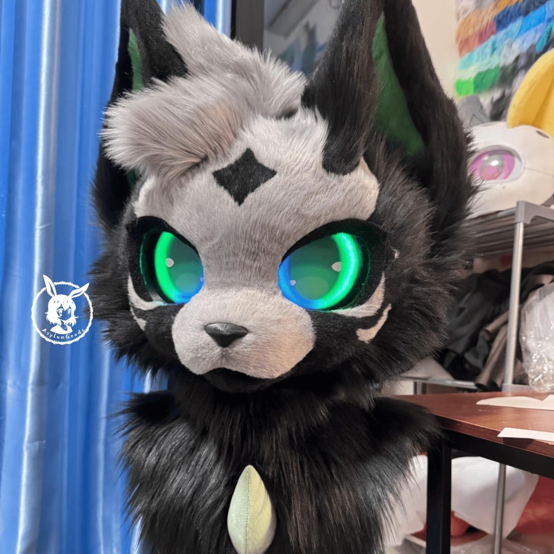 Underworld Jade-eyed Cat Furry Head,cosplay Kenomo Fursuit Head,theme ...