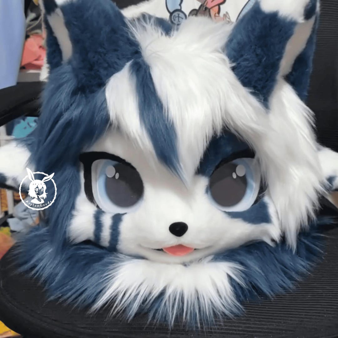 Cute Blue Scar Dog Fursuit Head,cosplay Kenomo Furhead,theme Party ...