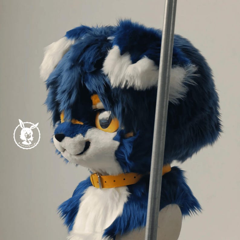 Cute Blue Plush Dog Fursuit Head,cosplay Kenomo Furhead,theme Party ...