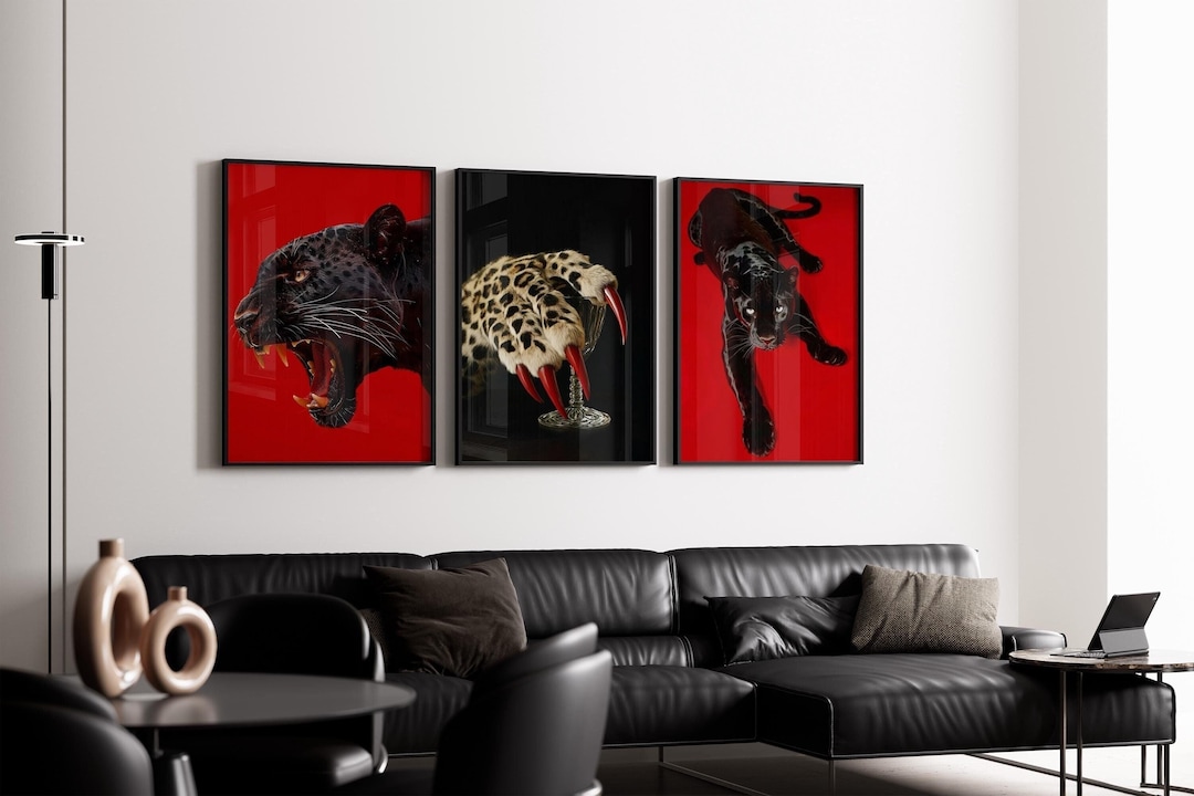 3 Leopard Print Posters Cheetah Print, Cheetah Posters Leopard Wall Art ...