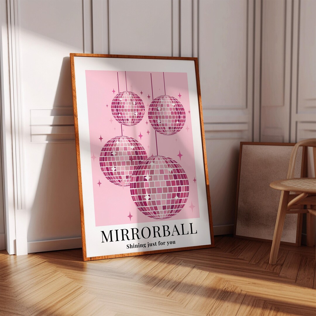 Mirrorball Poster, Mirror Ball Poster, Mirroball Print, Mirrorball Wall ...