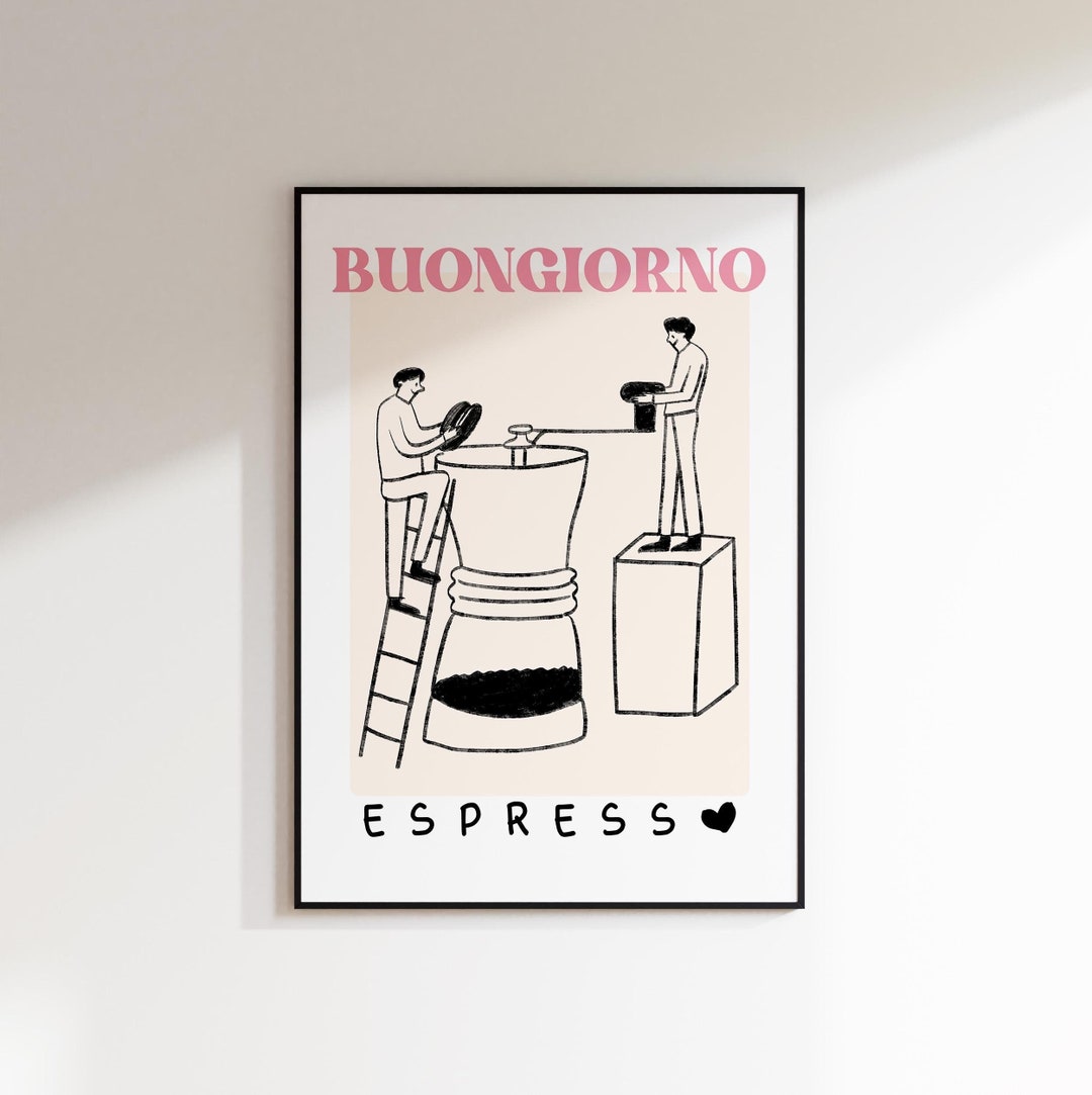 Kitchen Poster Modern Coffee Poster Coffee Moka Pot Espresso Art ...