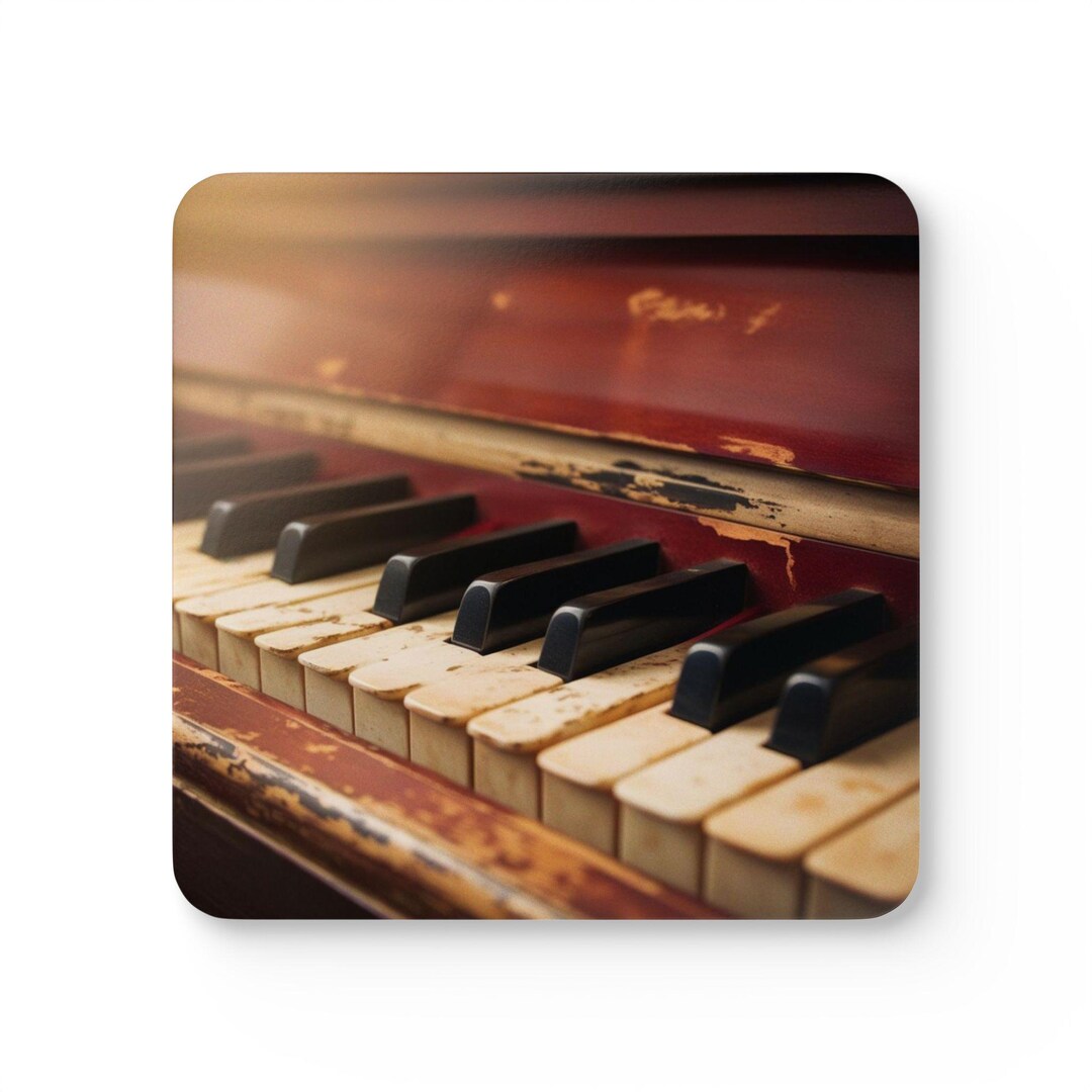 Vintage Piano Keys Corkwood Coaster Set - Etsy
