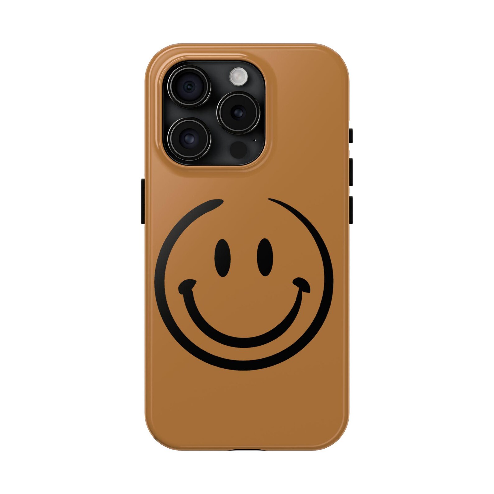 Brown With Black Smiley Face Tough Phone Cases - Etsy