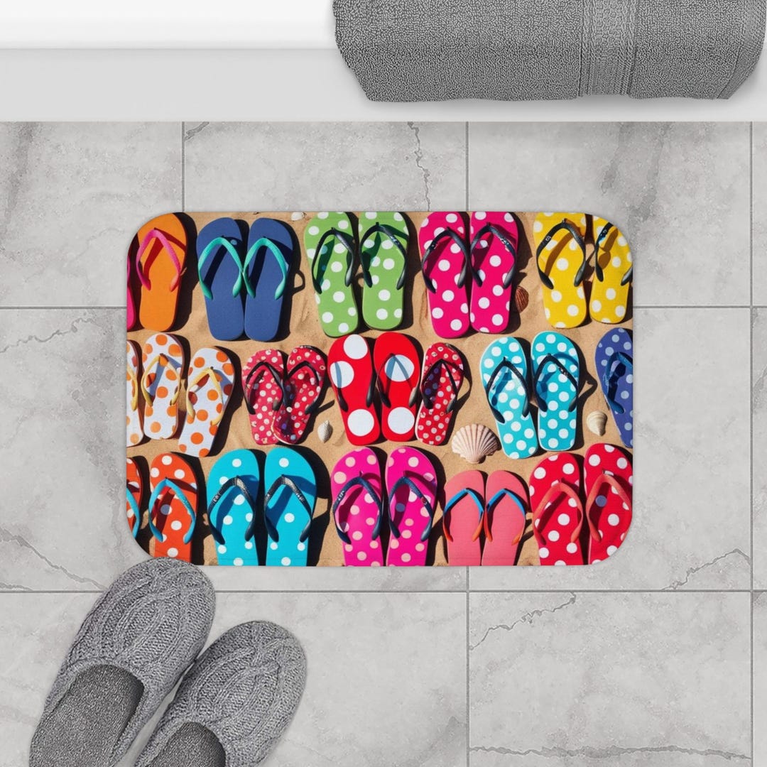 Flip Flops Bath Mat - Etsy