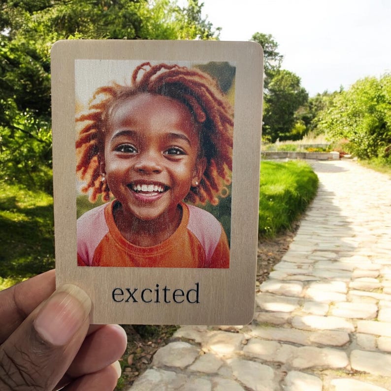 25 Wooden Emotion Flashcards for Toddlers | Montessori-inspired ...