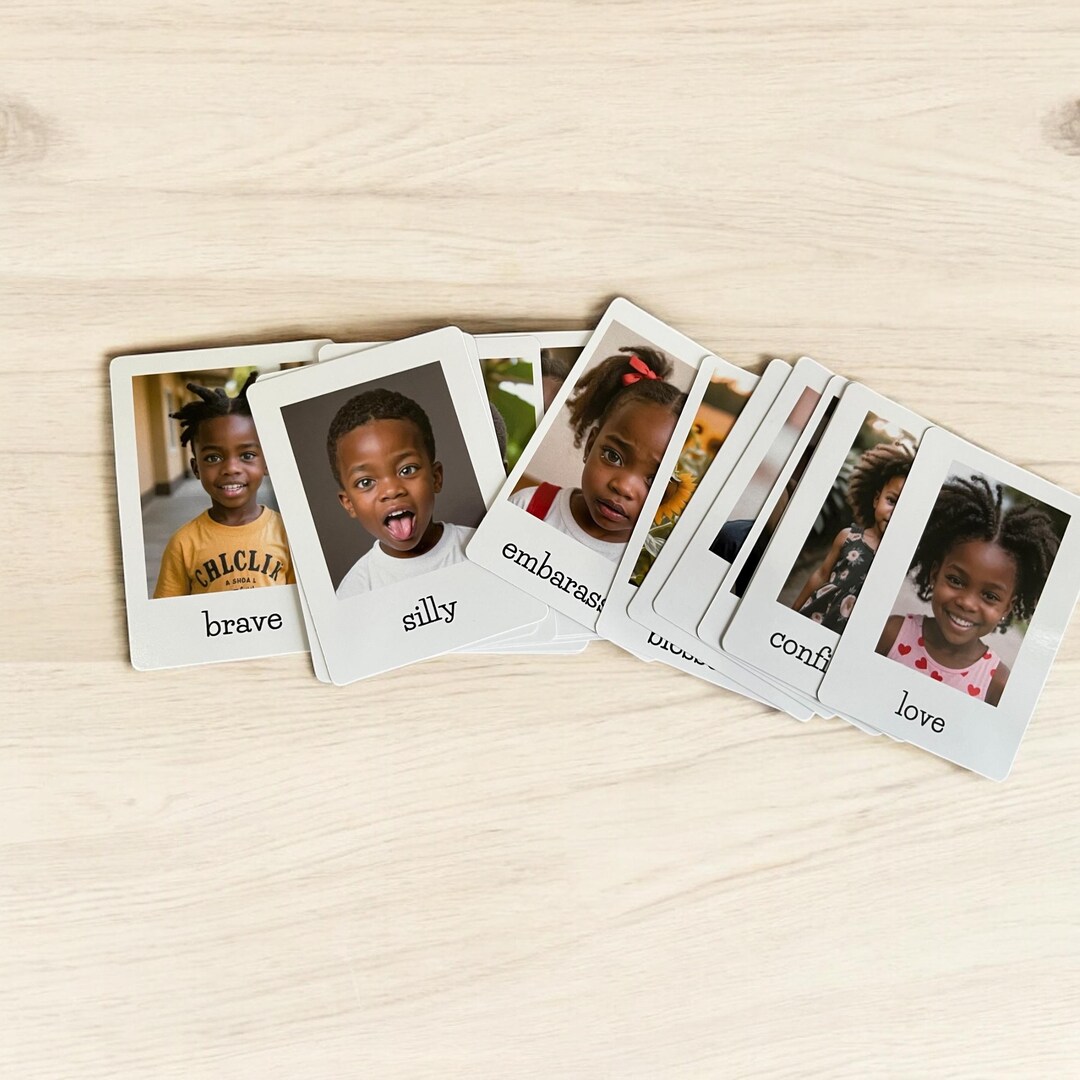 Emotion Flashcards: Diverse Feelings, Toddler-friendly Cards With Case ...