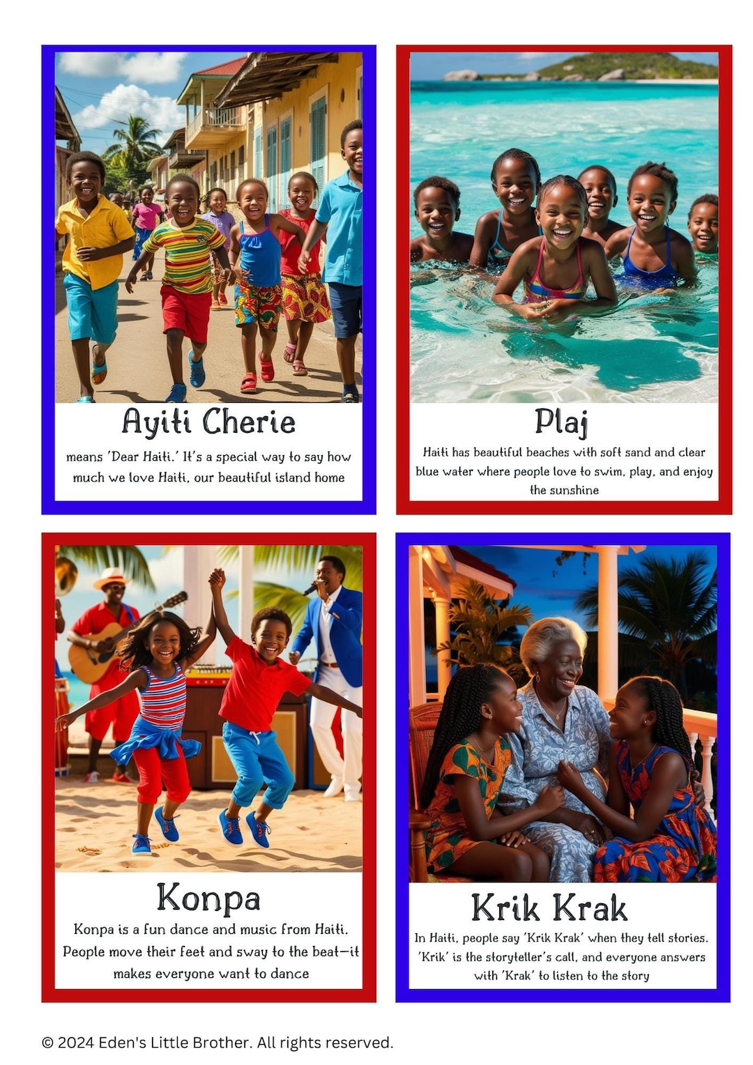16 Haiti Heritage Flashcards for Toddlers | Printable Montessori ...