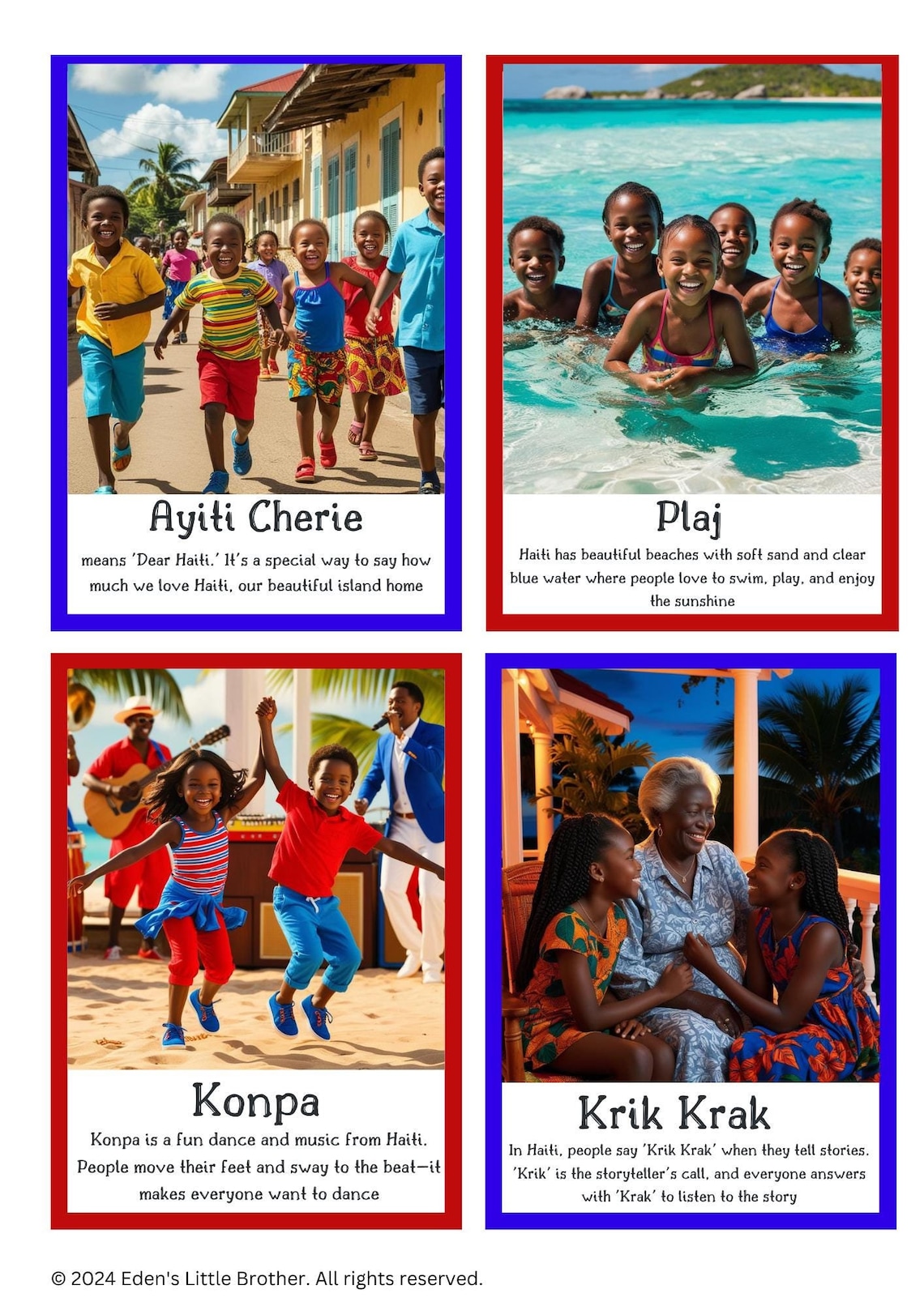 Haiti Heritage Flashcards: Montessori Learning Cards (digital Download ...