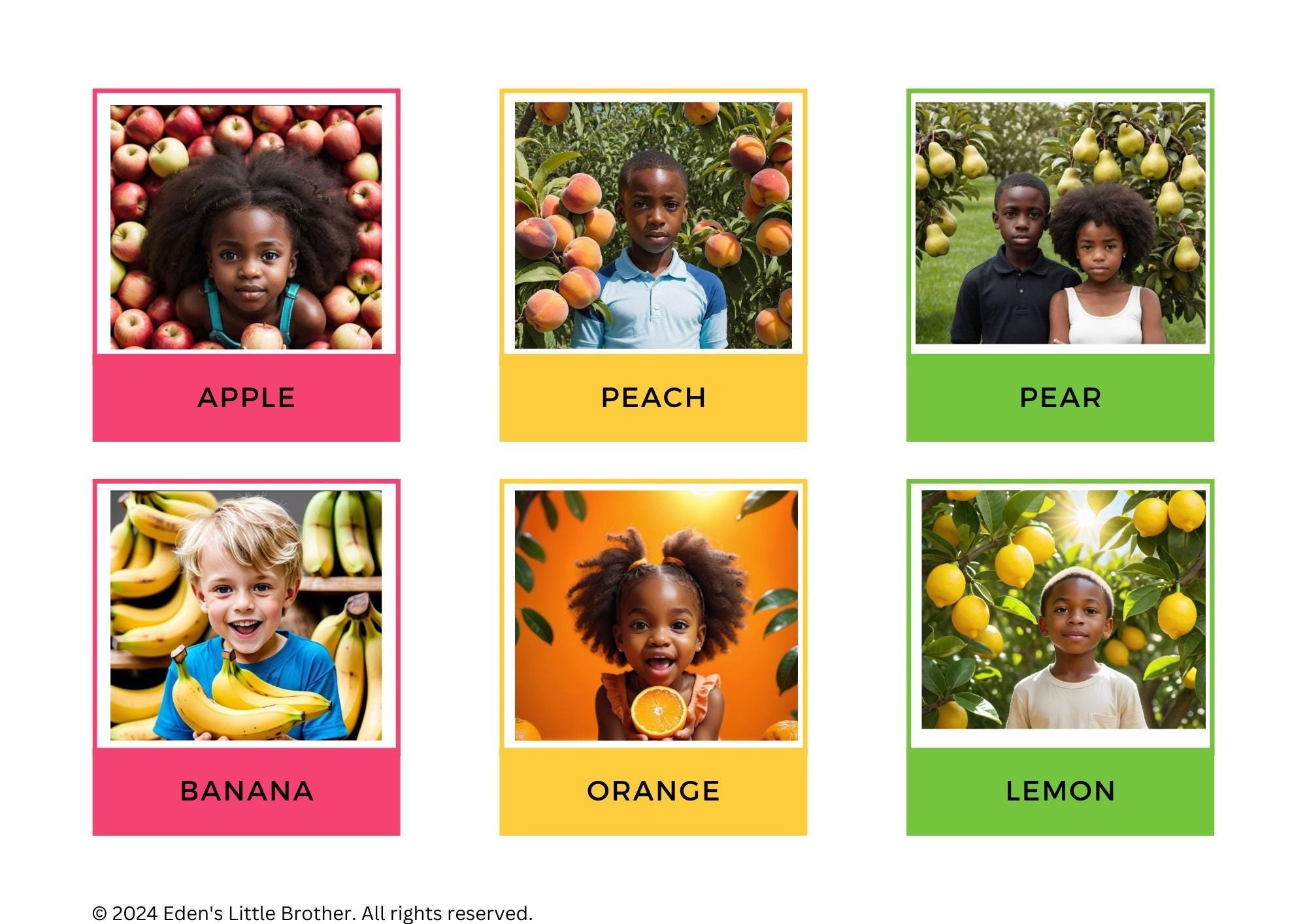 24 Interactive Fruit Picture Cards - Fun Learning Tool for Toddlers ...