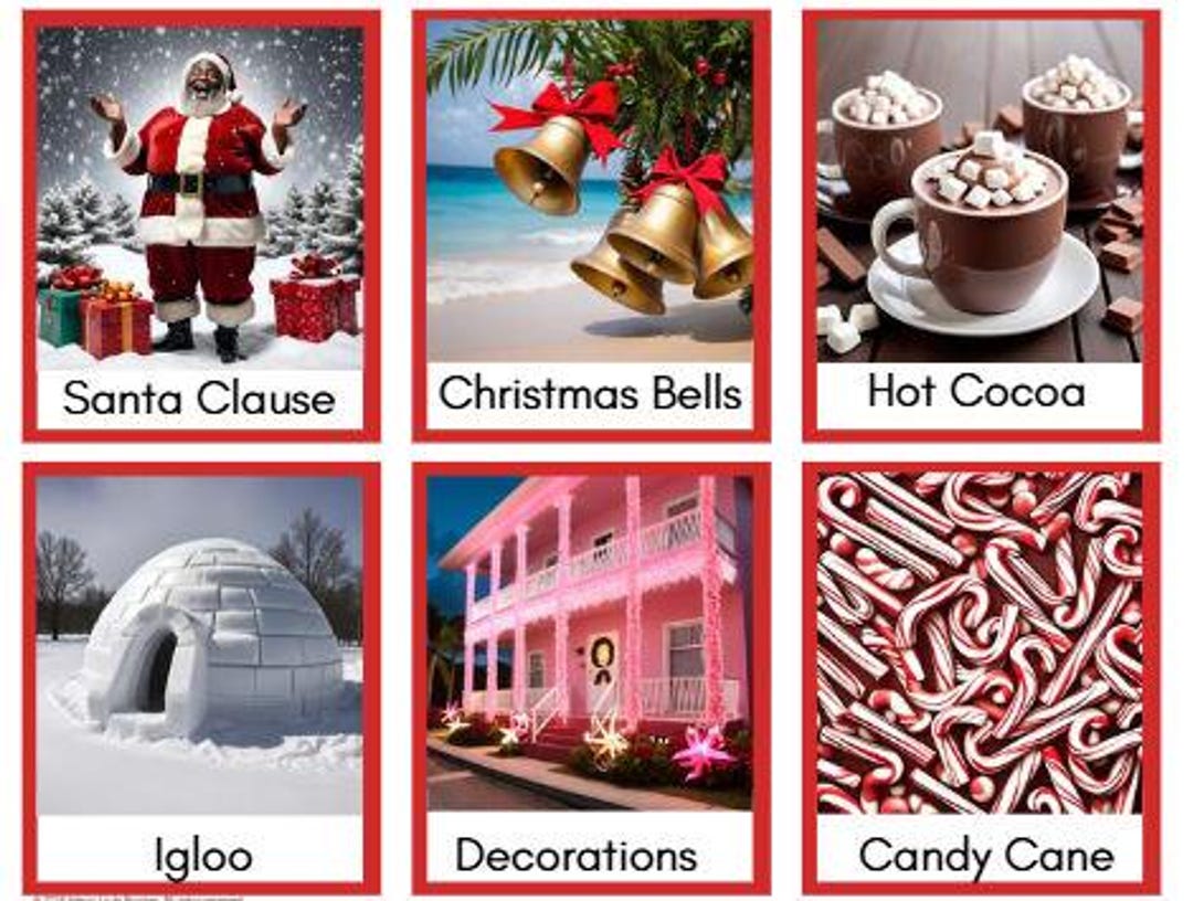 24 Christmas and Winter Flashcards for Toddlers | Montessori Holiday ...