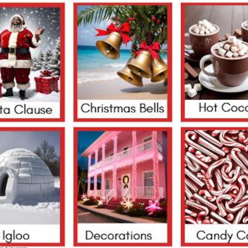 Christmas Flashcard - Etsy