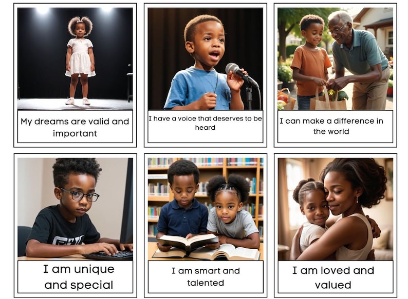 21 Encouraging Affirmation Cards for Children, Motivational Flashcards ...