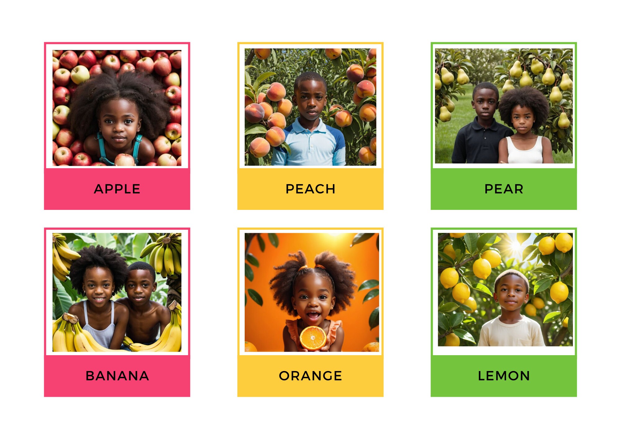 24 Interactive Fruit Picture Cards Fun Learning Tool for Toddlers ...