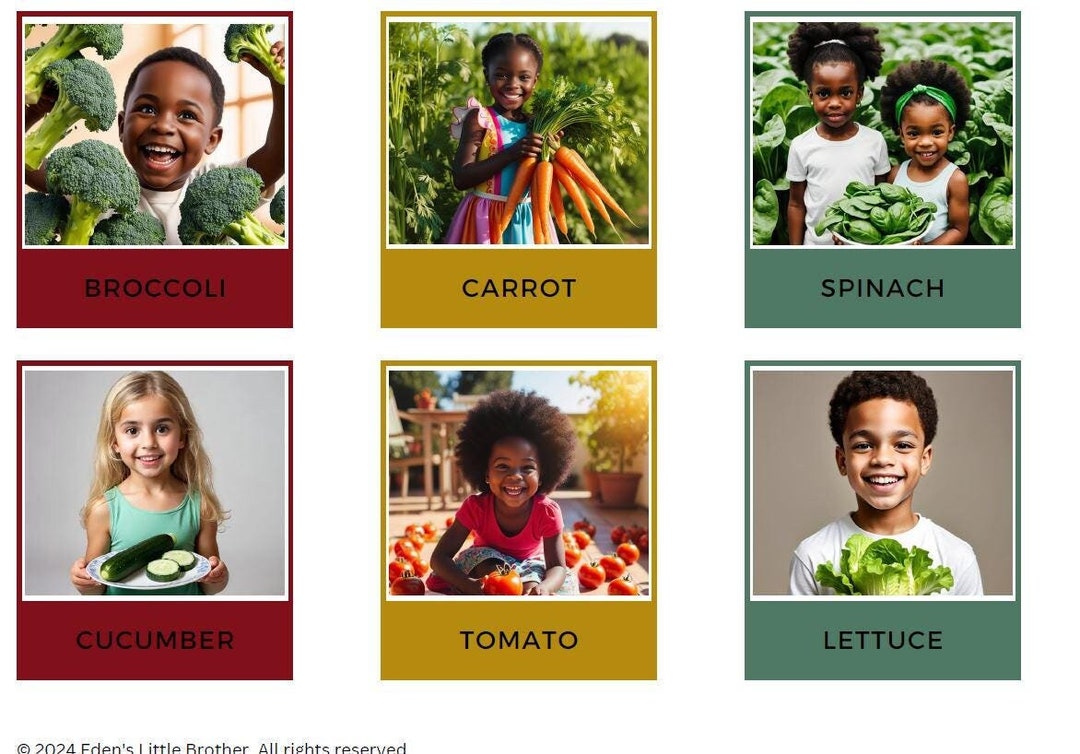 24 Interactive Vegetable Picture Cards - Fun Learning Tool for Toddlers ...