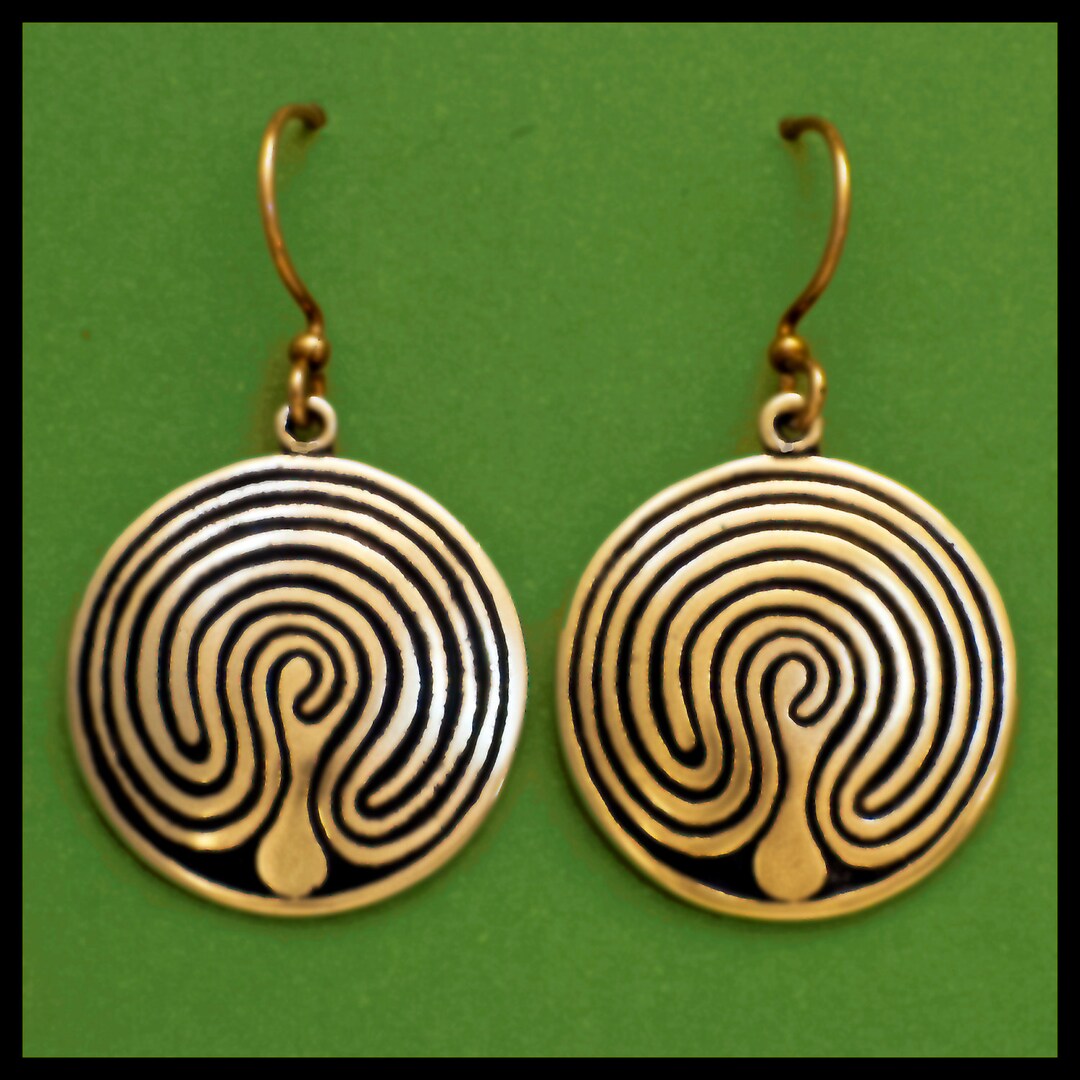 BALTIC LABYRINTH Pendientes Bronce - Etsy España