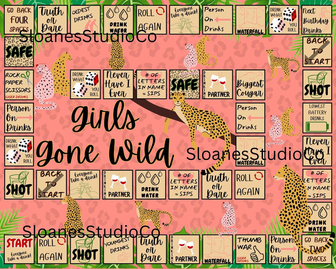 Girls Gone Wild Cheetah Drinking Board Game - Etsy