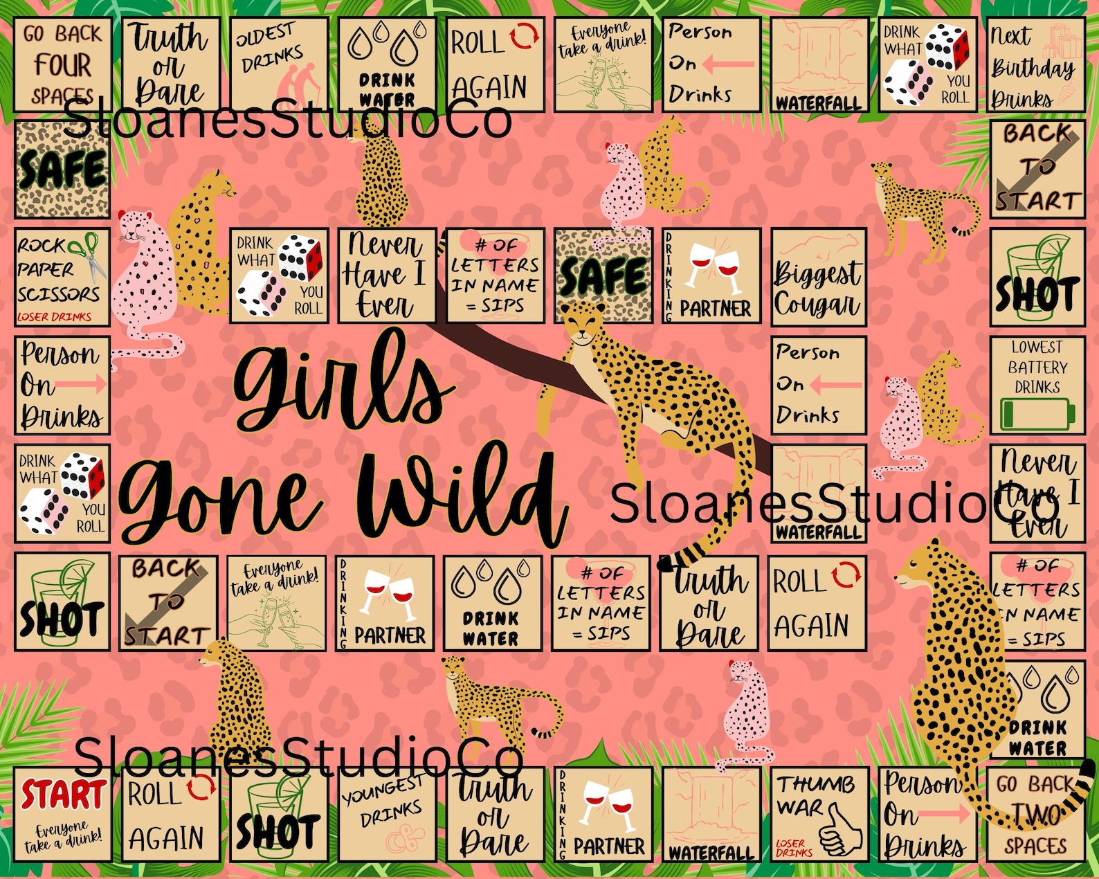 Girls Gone Wild Cheetah Drinking Board Game - Etsy