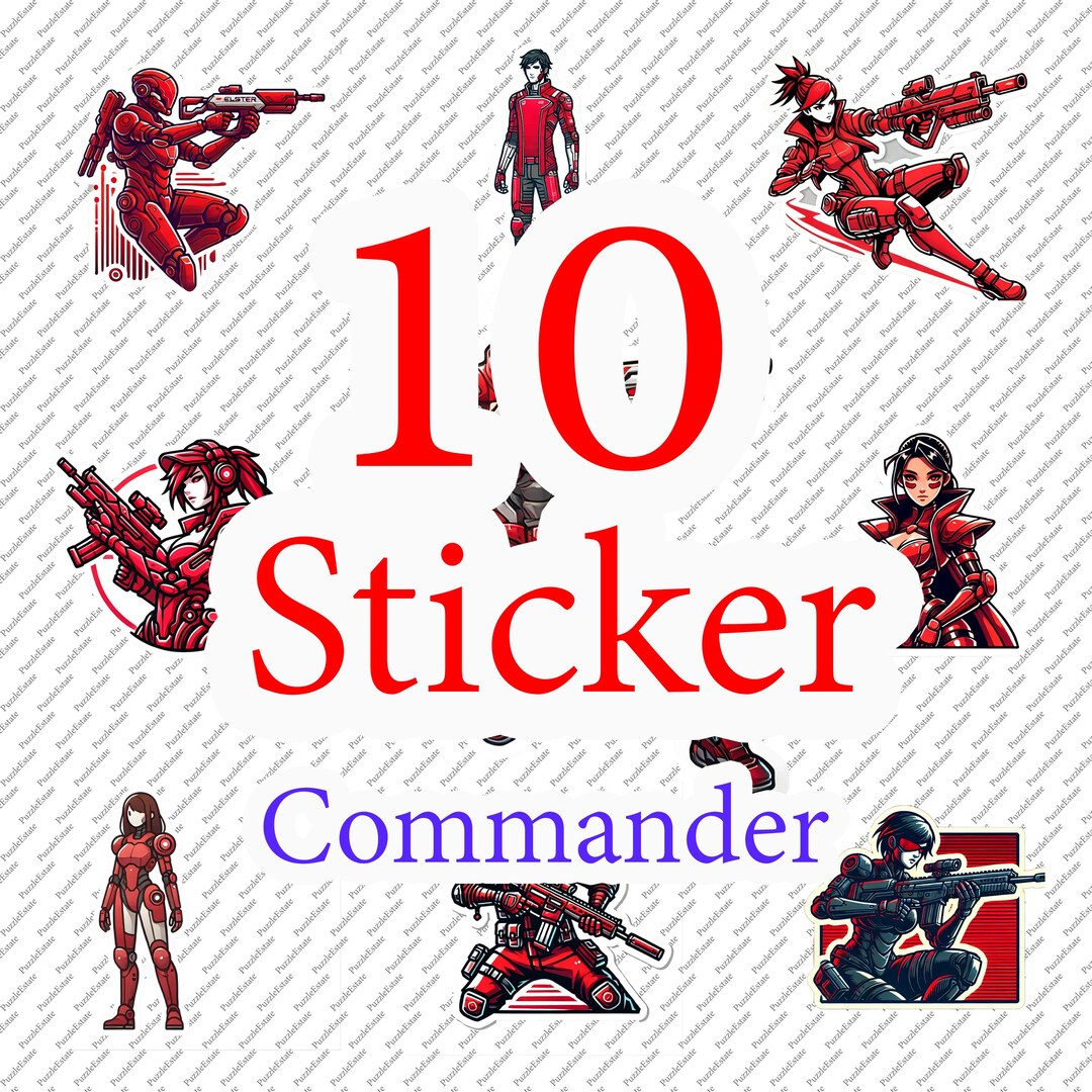 Sci-fi Red Armor Warrior Decal Futuristic Robotic Soldier Sticker ...