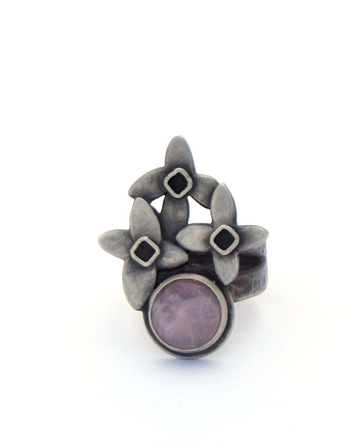 Lilac Ring Sterling Silver and Rose Quartz Ring Gemstone - Etsy