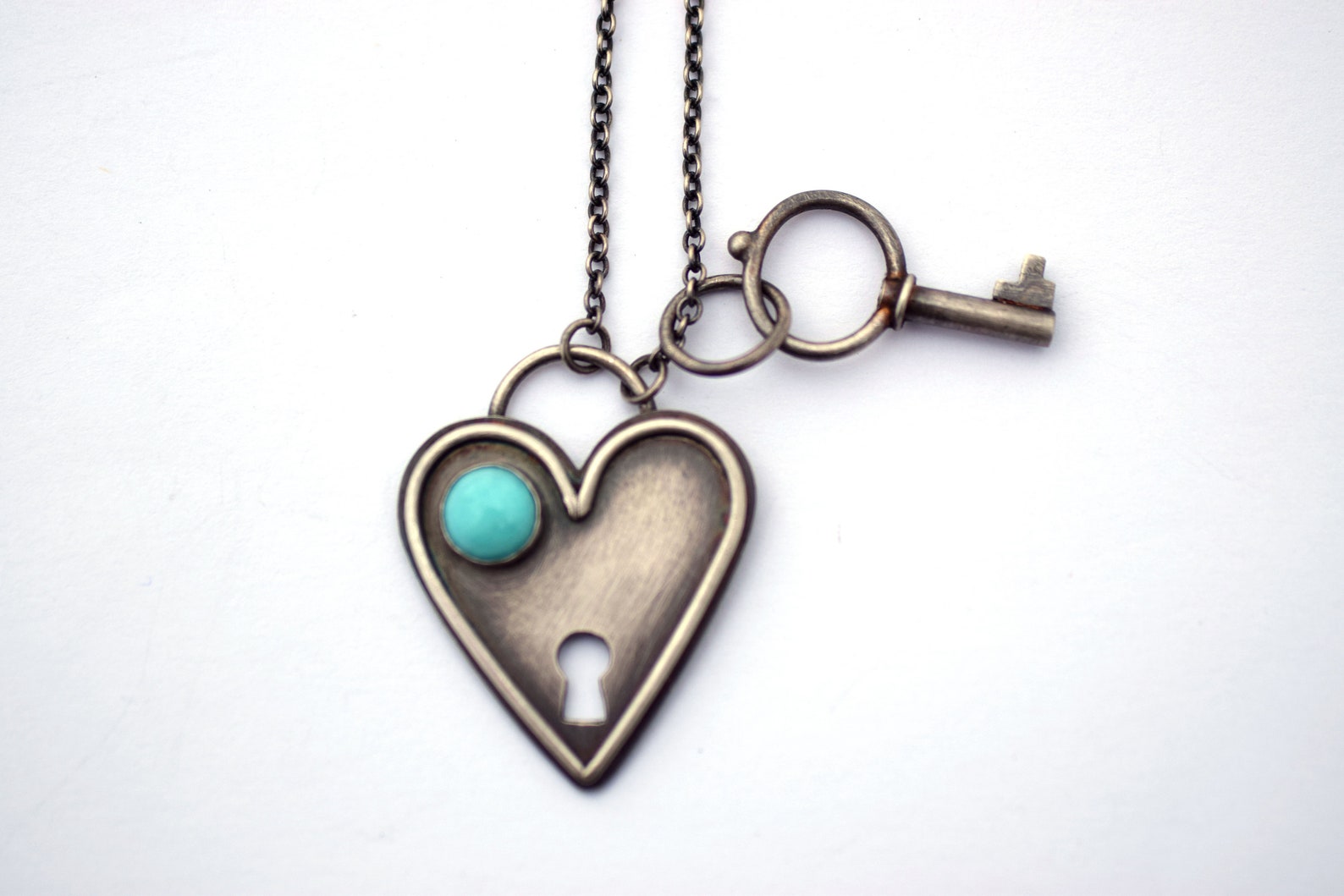 Heart Lock and Key Necklace Key to My Heart Necklace - Etsy