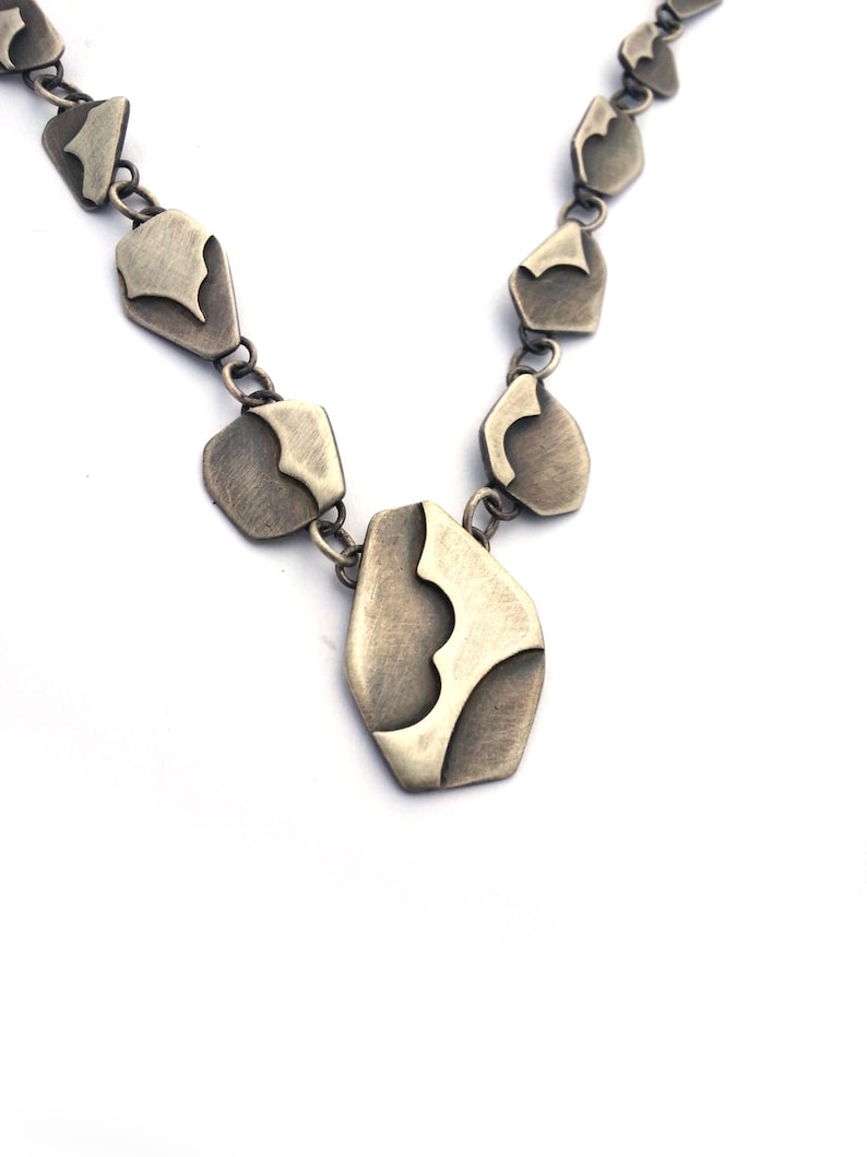 Eco Friendly Sterling Silver Necklace Oxidized Silver Etsy
