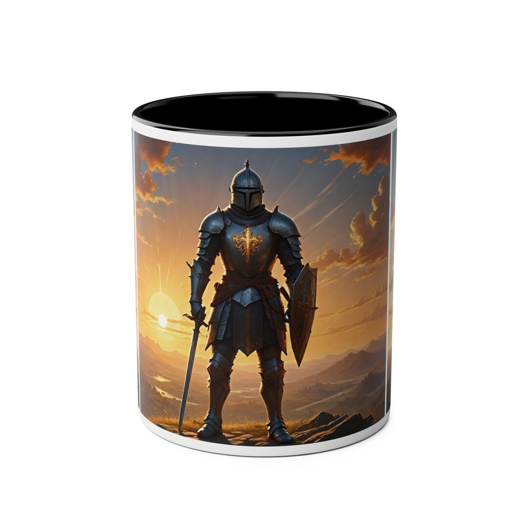 Sunrise Knight Armor Mug Medieval Warrior in Armor Inspirational ...