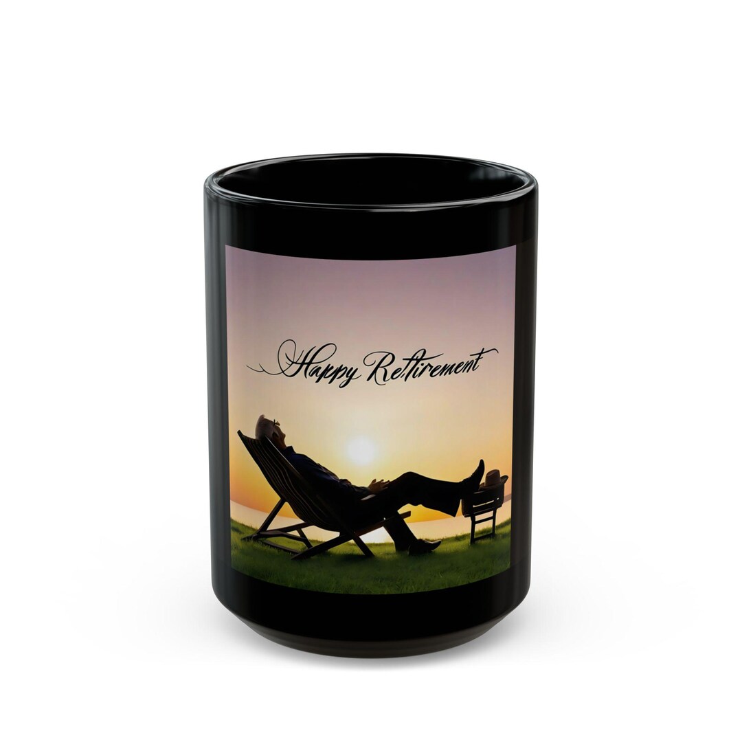 Happy Retirement Coffee Mug Gift for Retirees, Black Ceramic Mug With ...