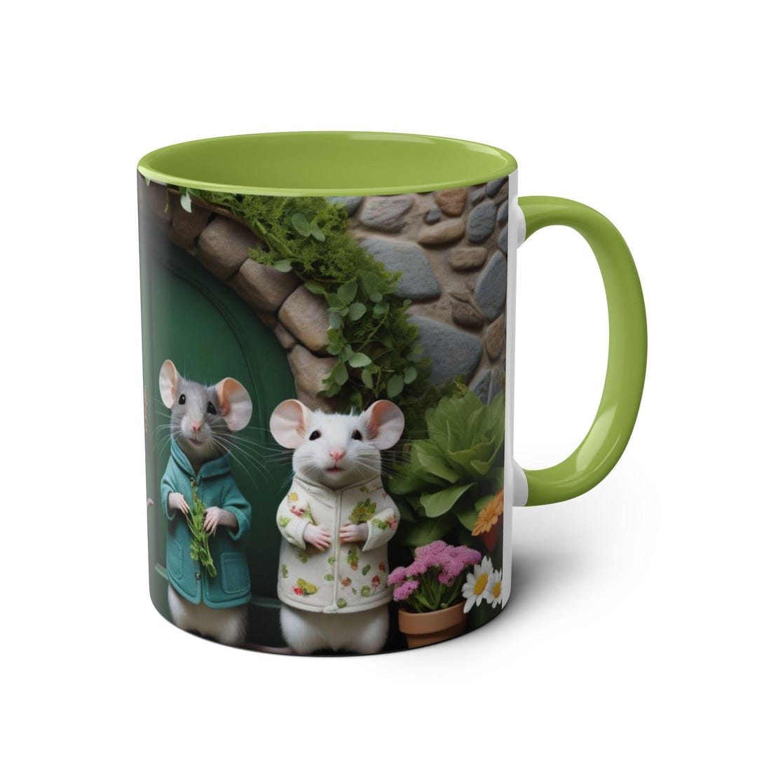 Cottage Mice Family Mug - Adorable Whimsical Mouse Art Design - Cute ...