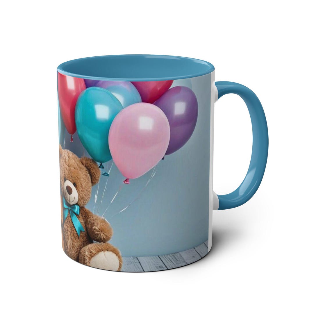 Teddy Bear Balloon Mug -cute and Playful Balloon Design - Adorable ...