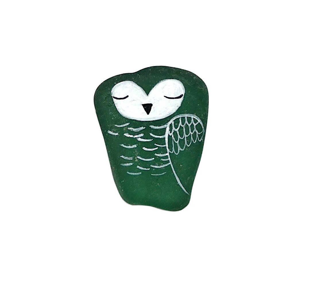 Healing Shard - Painted Beach Glass Owl - Etsy