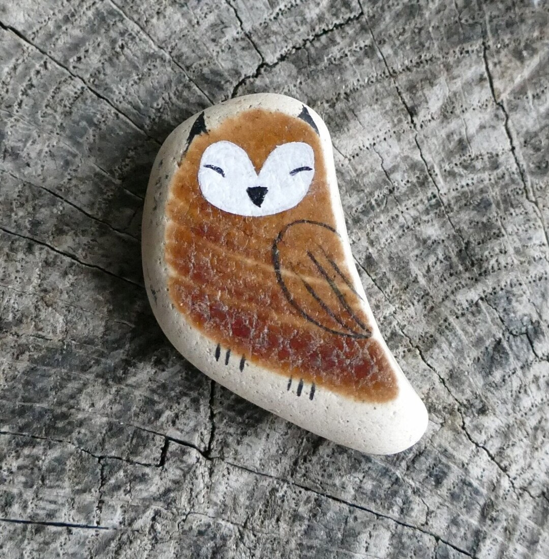 Healing Shard, Brown Beach Pottery Owl - Etsy