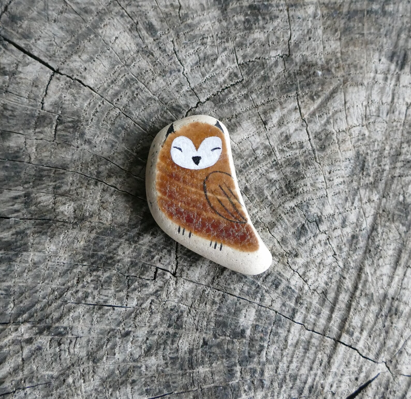 Healing Shard, Brown Beach Pottery Owl - Etsy