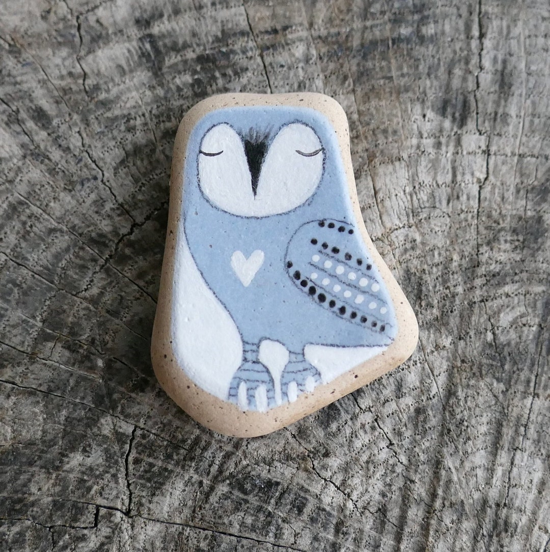 Blue Healing Shard, Blue Beach Pottery Owl - Etsy