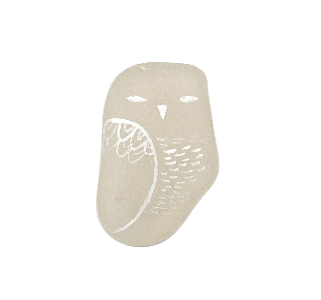 Healing Shard - Painted Beach Glass Owl - Etsy