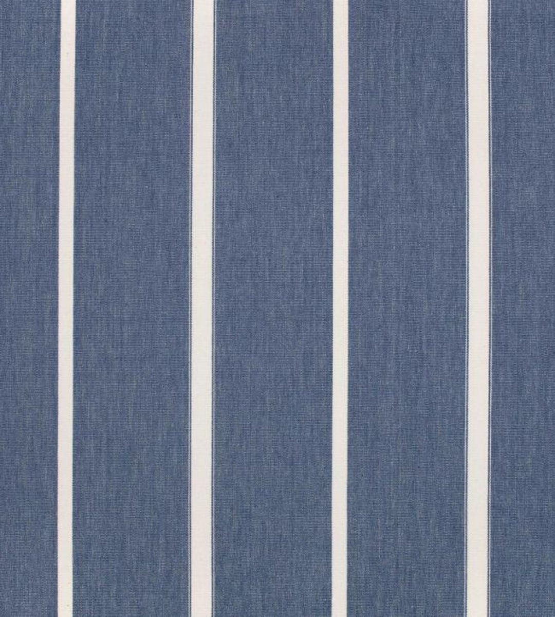 Upholstery Fabric Reno Ink Blue & White Ticking Stripe Cotton Canvas ...
