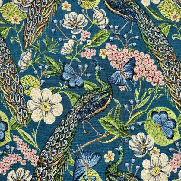 Peacock Fabric - Etsy