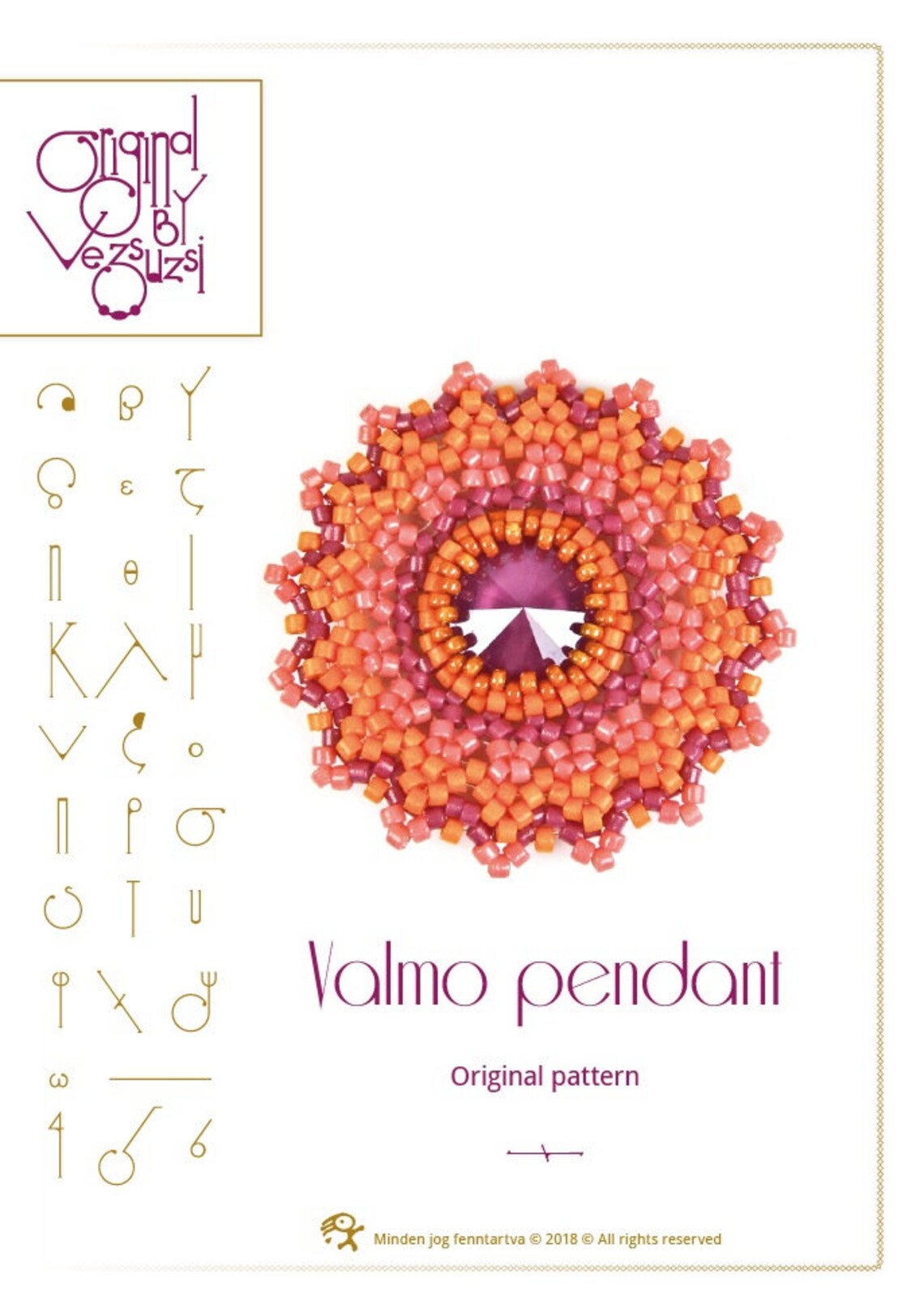 Beading Tutorial / Pattern Valmo Pendant. Beading Instruction in PDF ...