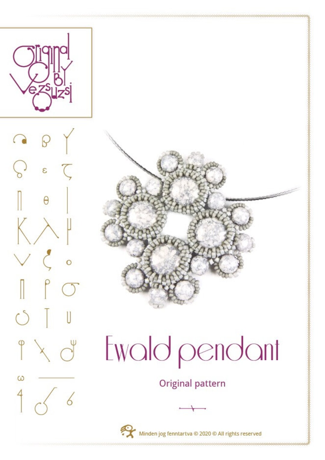 Pendant Tutorial / Pattern Ewald Pendant With Candy Beads... PDF ...