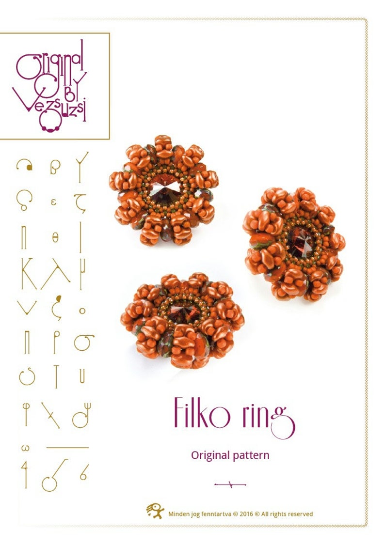 Beading Tutorial / Pattern Filko Ring Beading Instruction in - Etsy