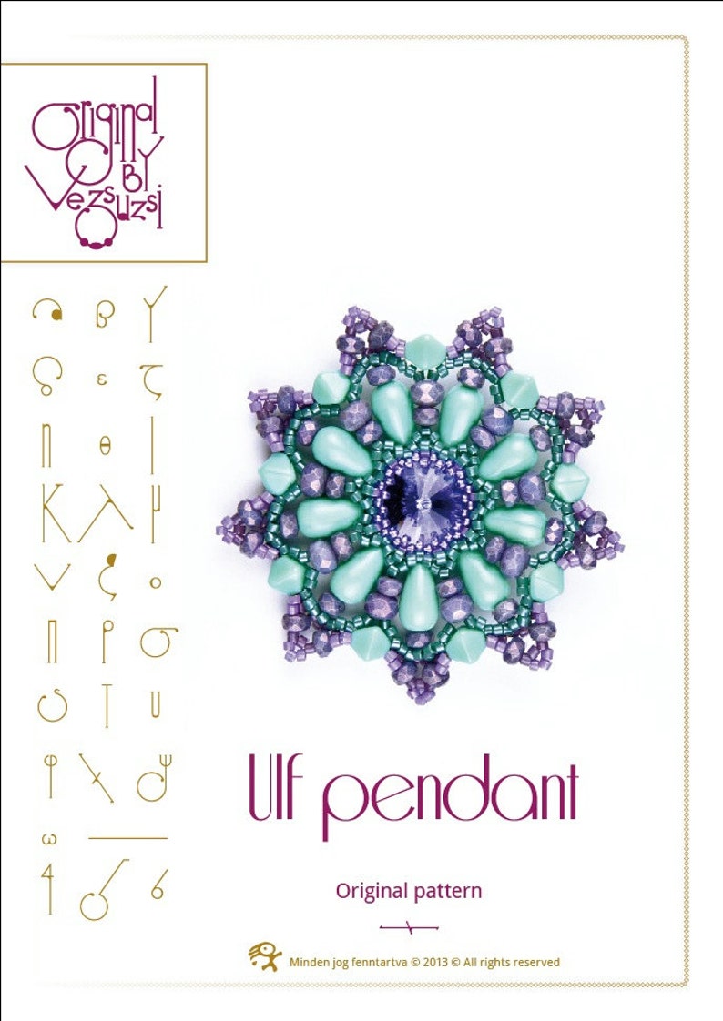 Jewelry Pattern Pendant Tutorial / Pattern Ulf Pendant ..PDF ...