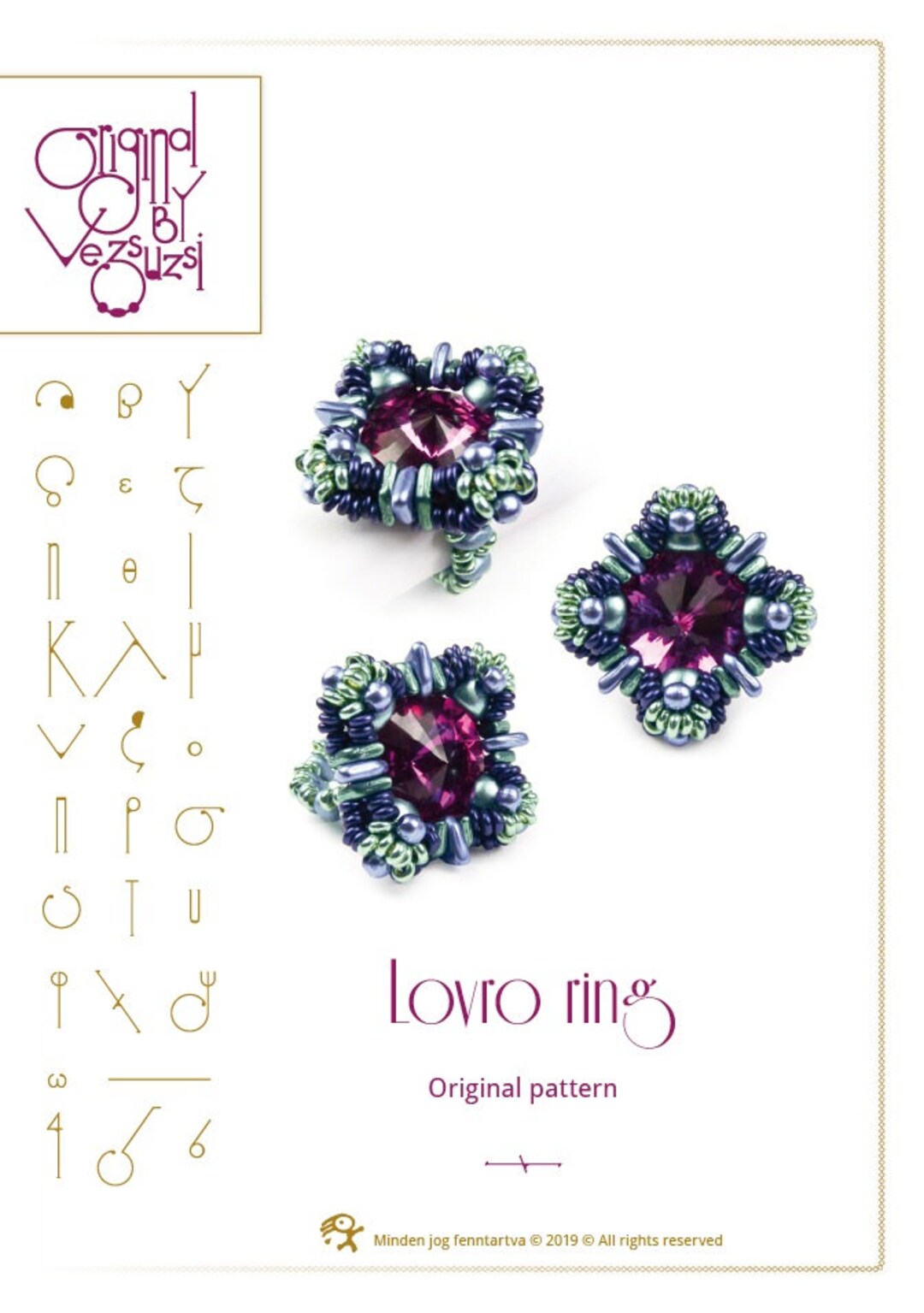 Beading Tutorial / Pattern Lovro Ring With Toho Demi Round Beads ...