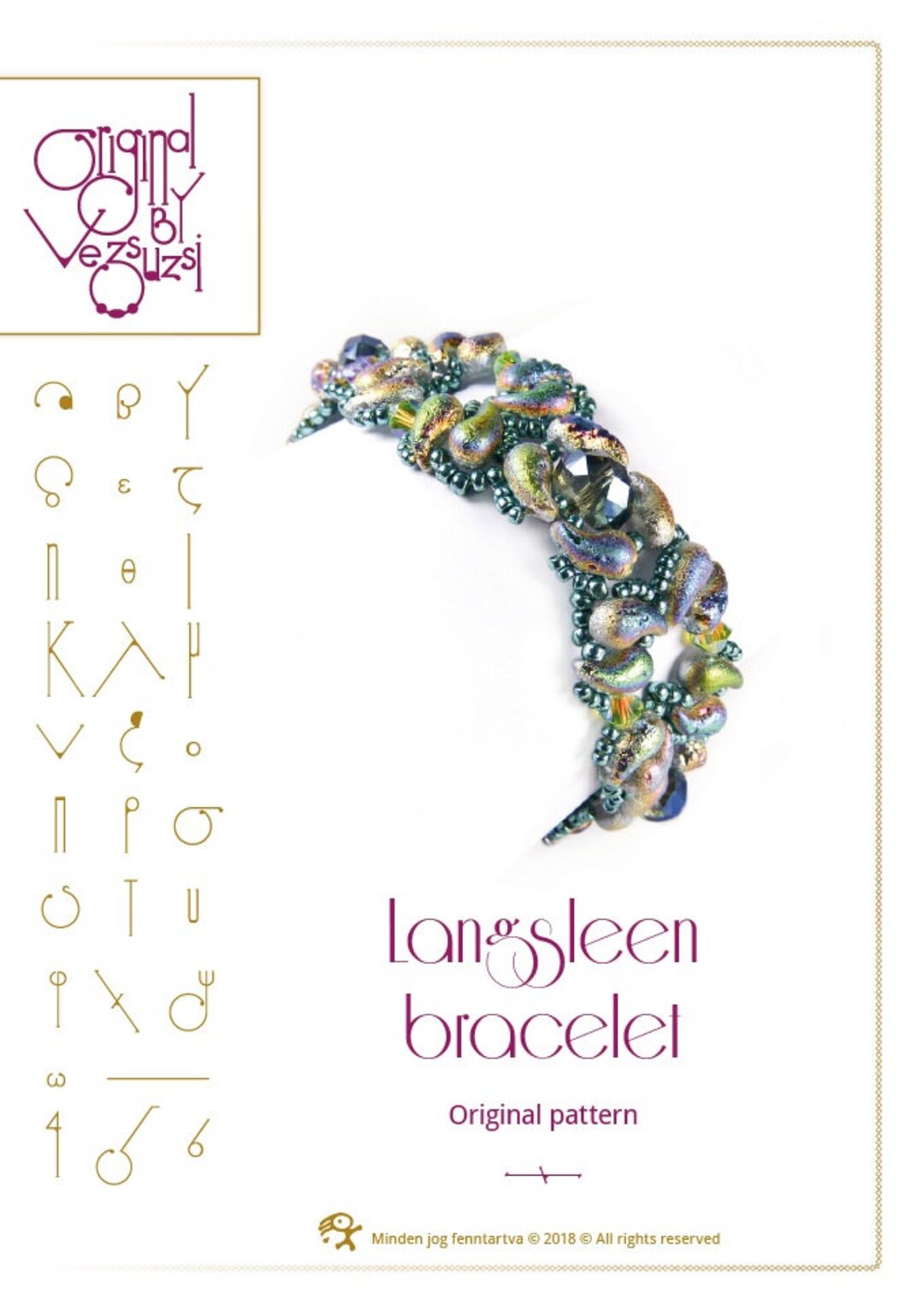 Beading Tutorial / Pattern Langsleen Bracelet. Beading Instruction in ...