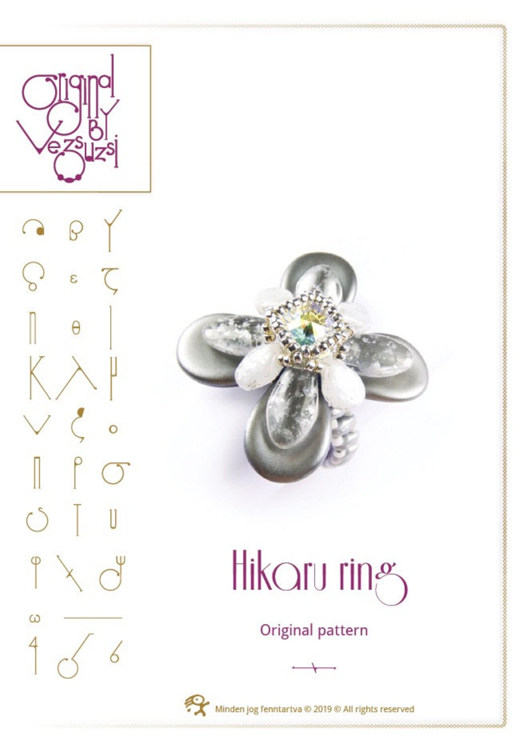 Hikaru Ring Tutorial / Pattern Hikaru Ring With Dagger Beads ..PDF ...