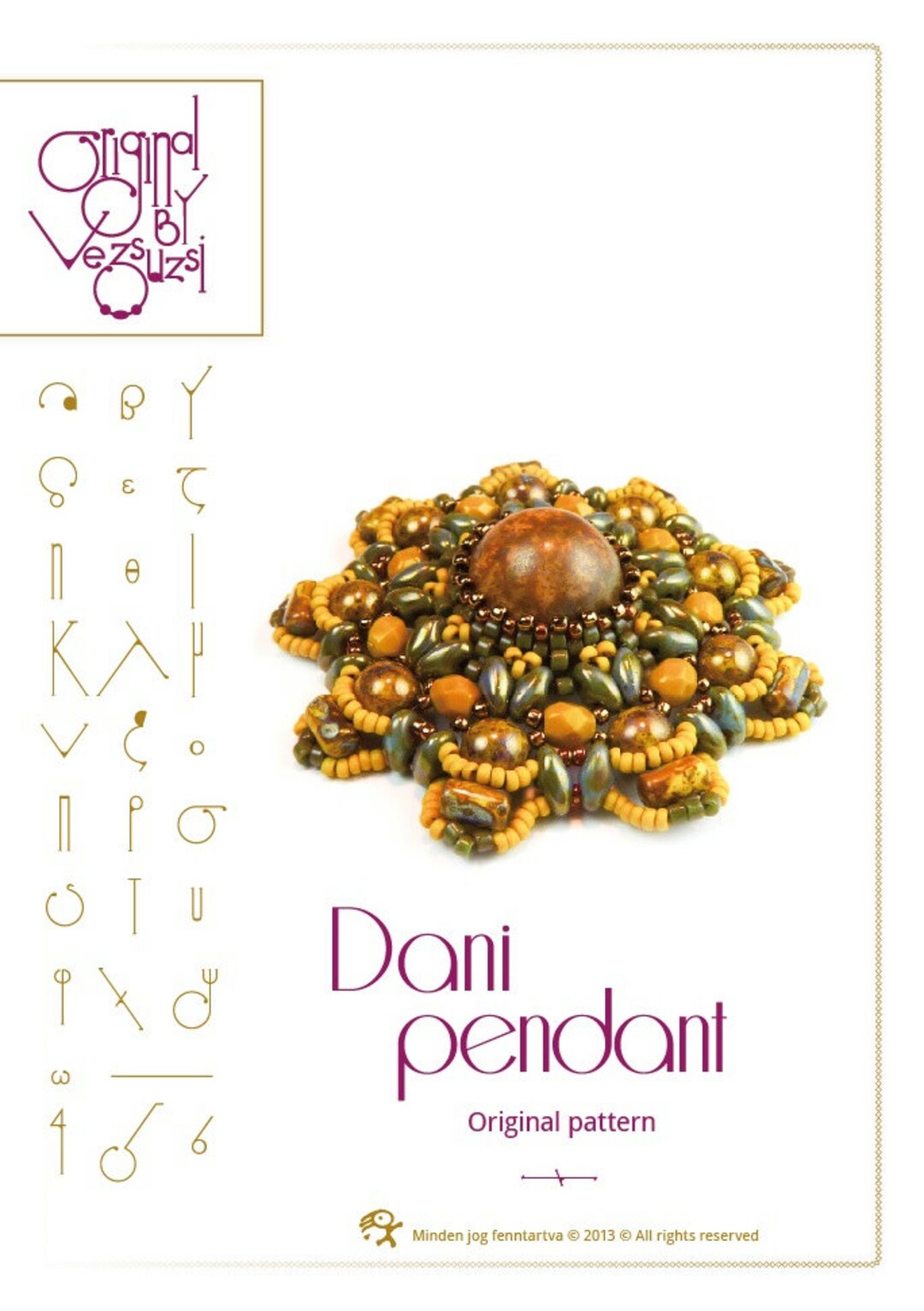 Beading Pattern Pendant Tutorial / Pattern Dani Pendant ..PDF ...