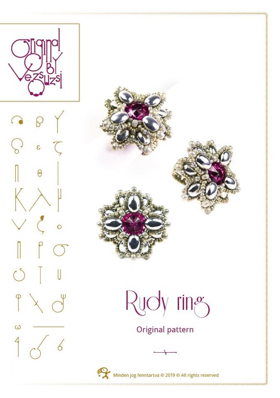 Beading Tutorial / Pattern Rudy Ring With Samos Beads. Beading | Etsy