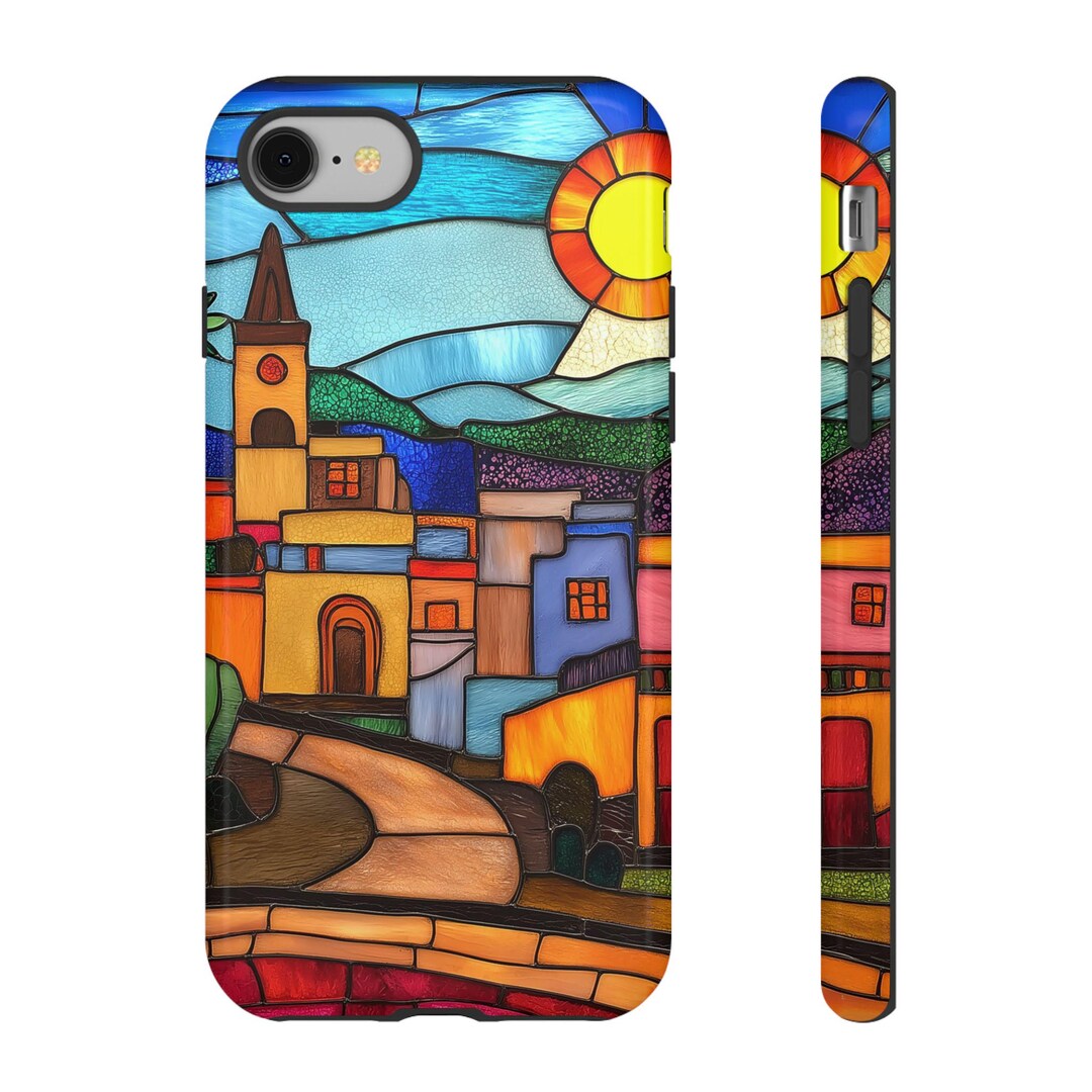 Mexican Small Town in Stained Glass Phone Case Design - Etsy
