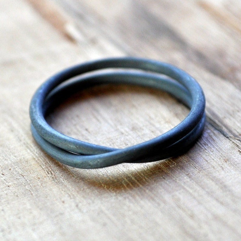Oxidized Silver Engagement Ring - Etsy