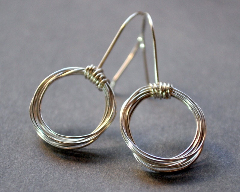 Contemporary Circular Sterling Silver Earrings. Circe. Loops. | Etsy