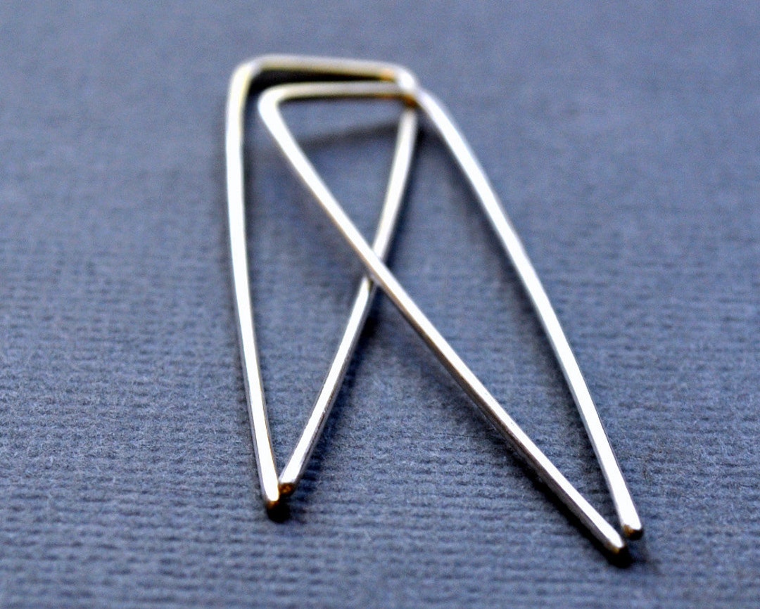 Arrow. Modern Sterling Silver Earrings. Angular. Triangle. Handmade ...
